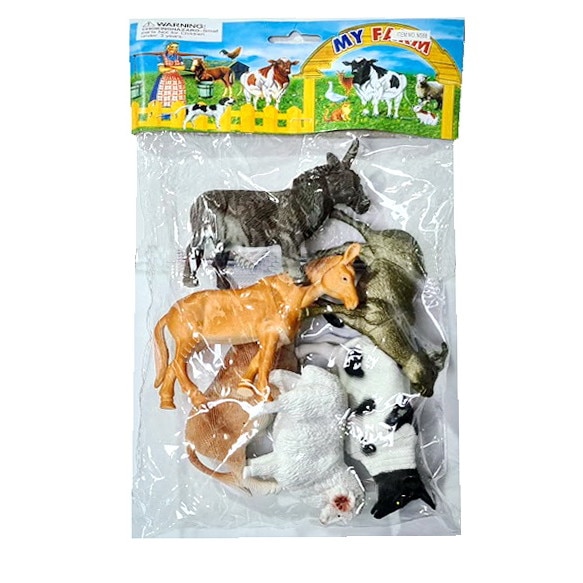 Set 6 figurine animale domestice, vaca, bivol, oaie, cal, magar, tap ...