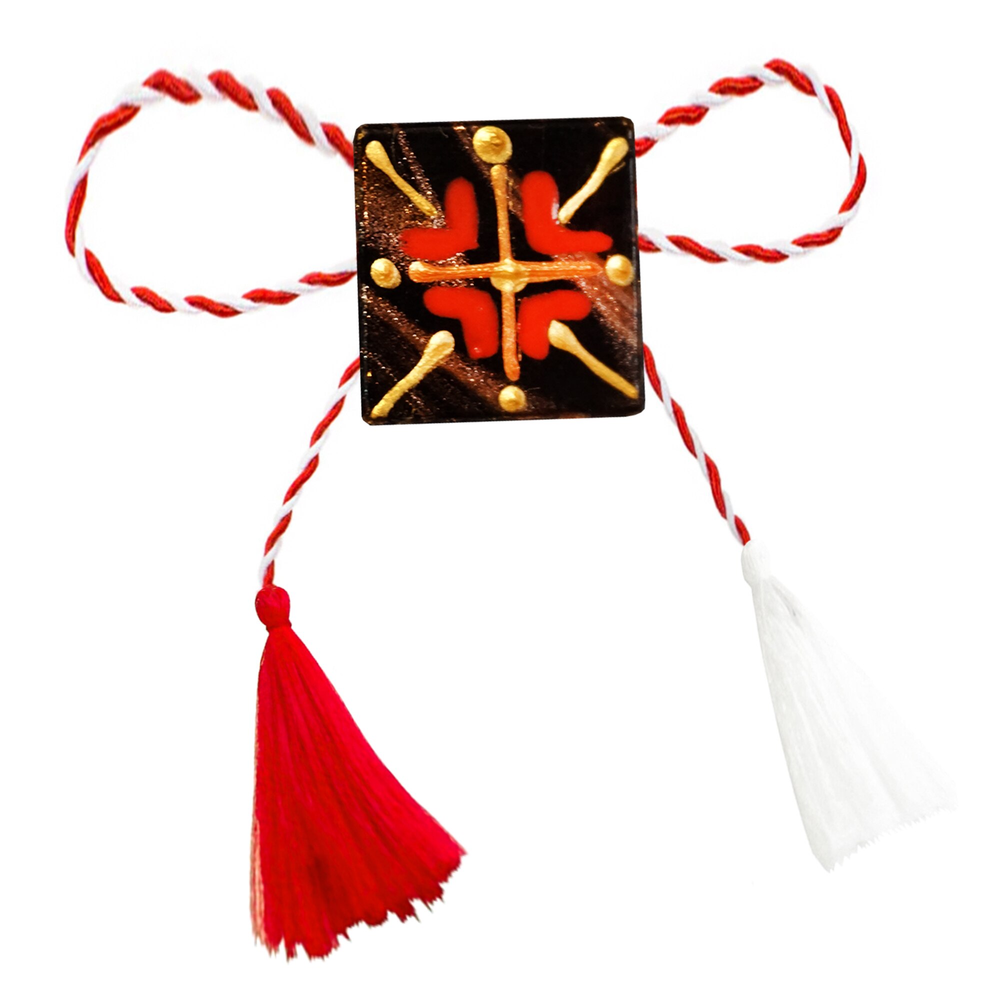 Martisor brosa traditional handmade, pictat pe sticla, Regalo ...