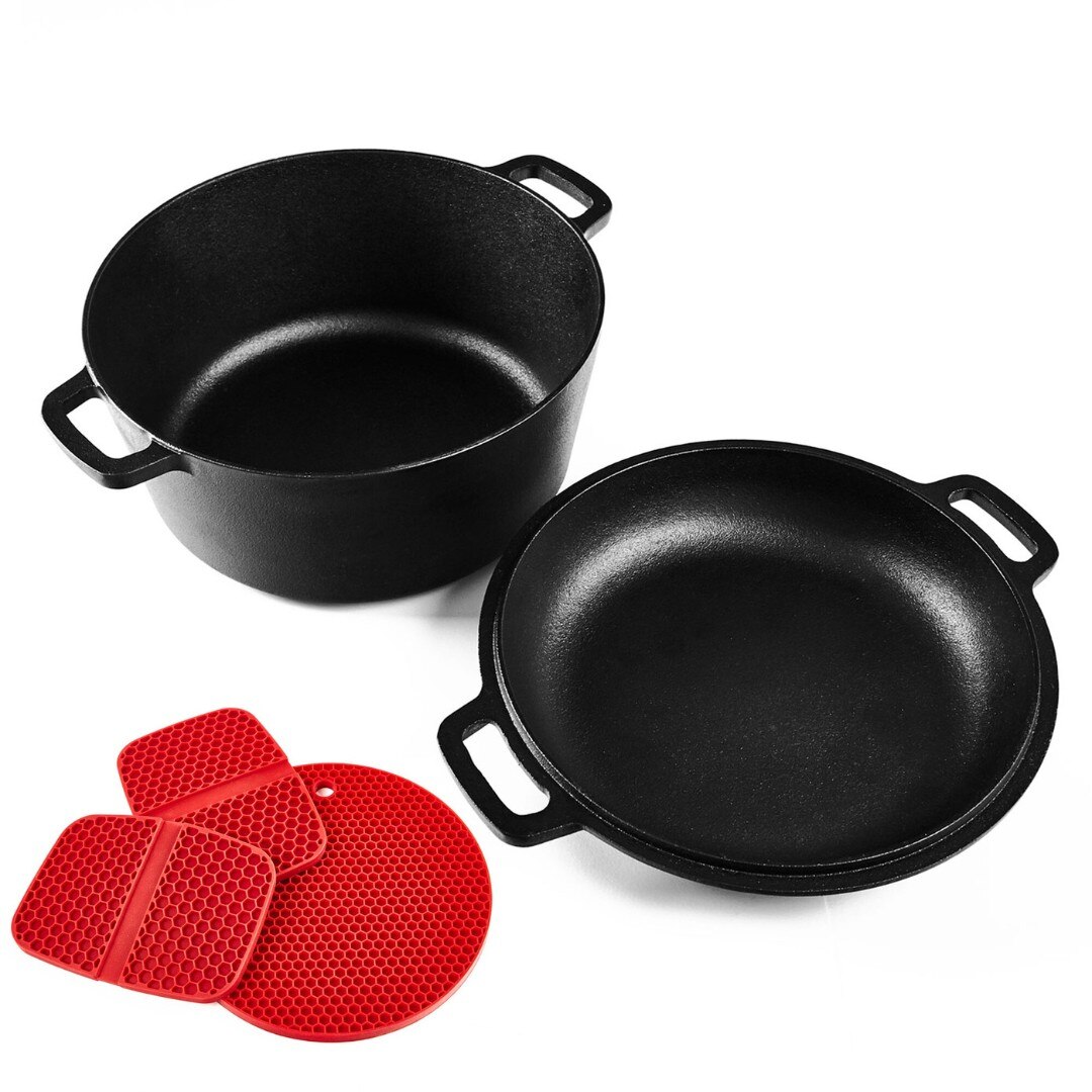 Ceaun cuptor olandez din fonta cu capac 2 in 1 reversibil, Uno Casa ...