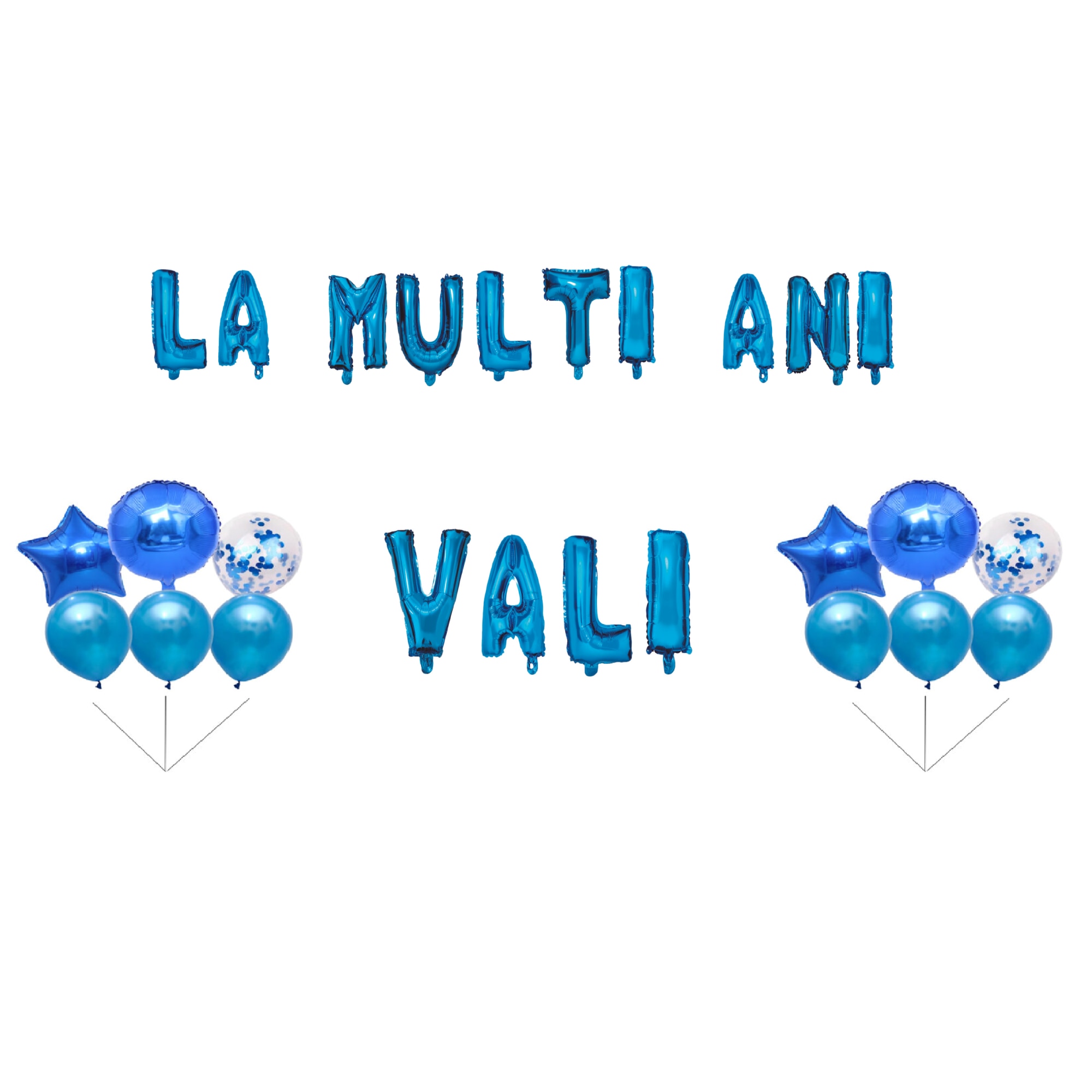 Set Baloane La multi ani Vali, Cake topper, Albastru ,35Buc - eMAG.ro