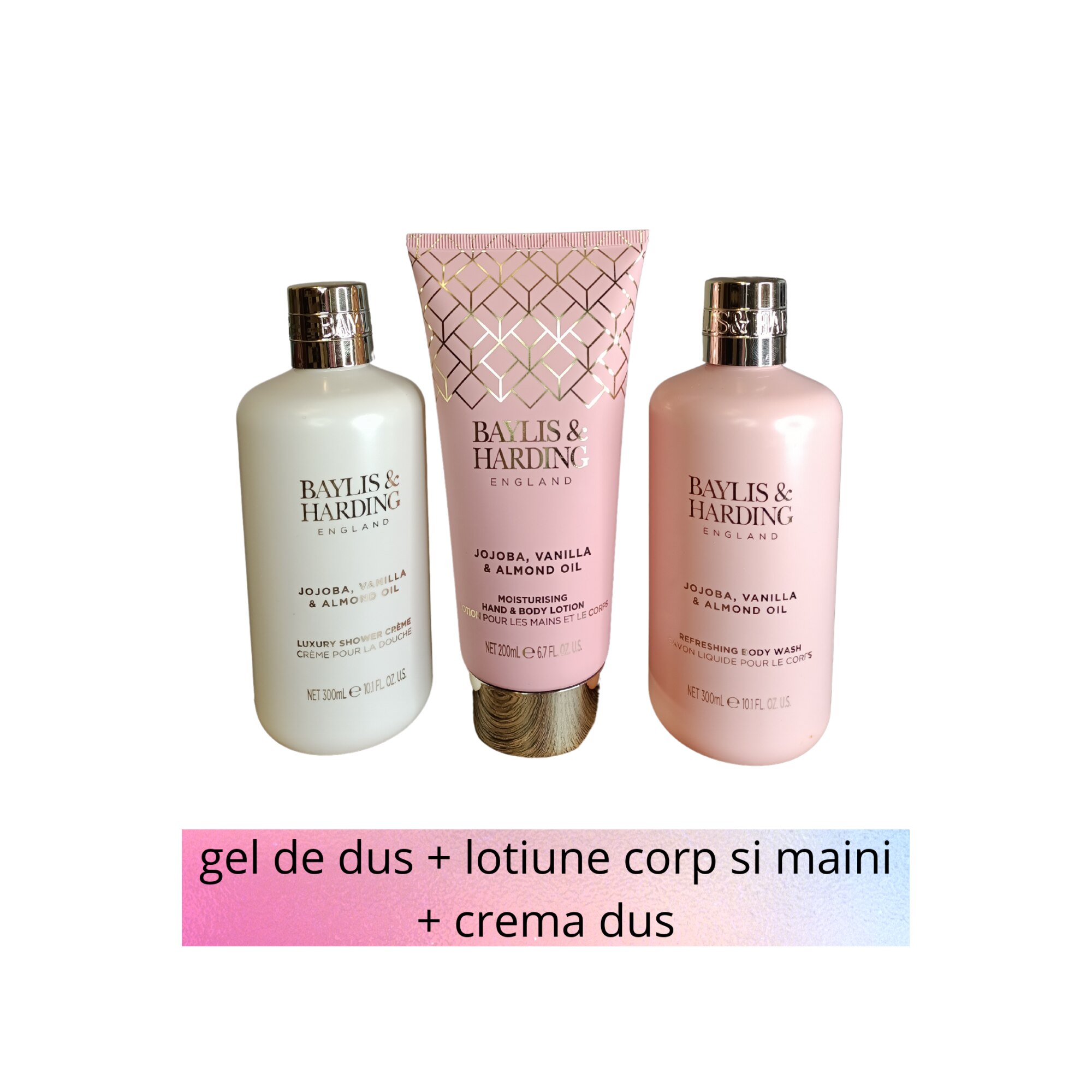 Set Dama 3 Piese Baylis & Harding, 1 x Gel Dus 300 ml, 1 x Lotiune Corp ...