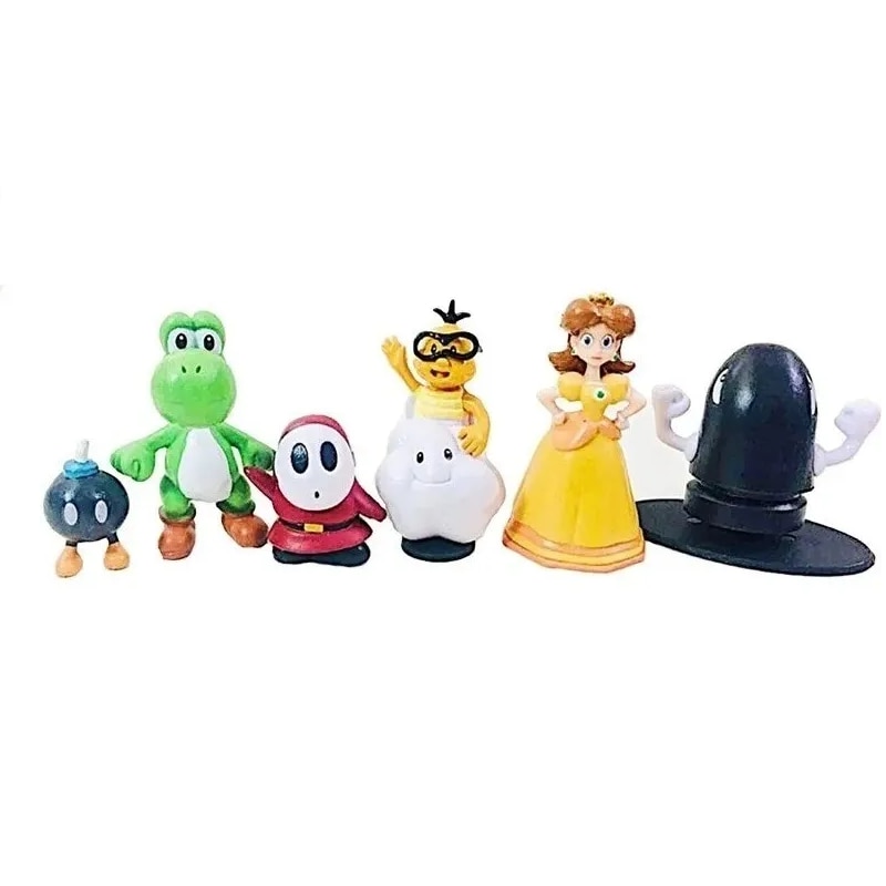 Set 18 x figurine, PVC, Model - Super Mario, 4-7 cm, Multicolor, 10 ...