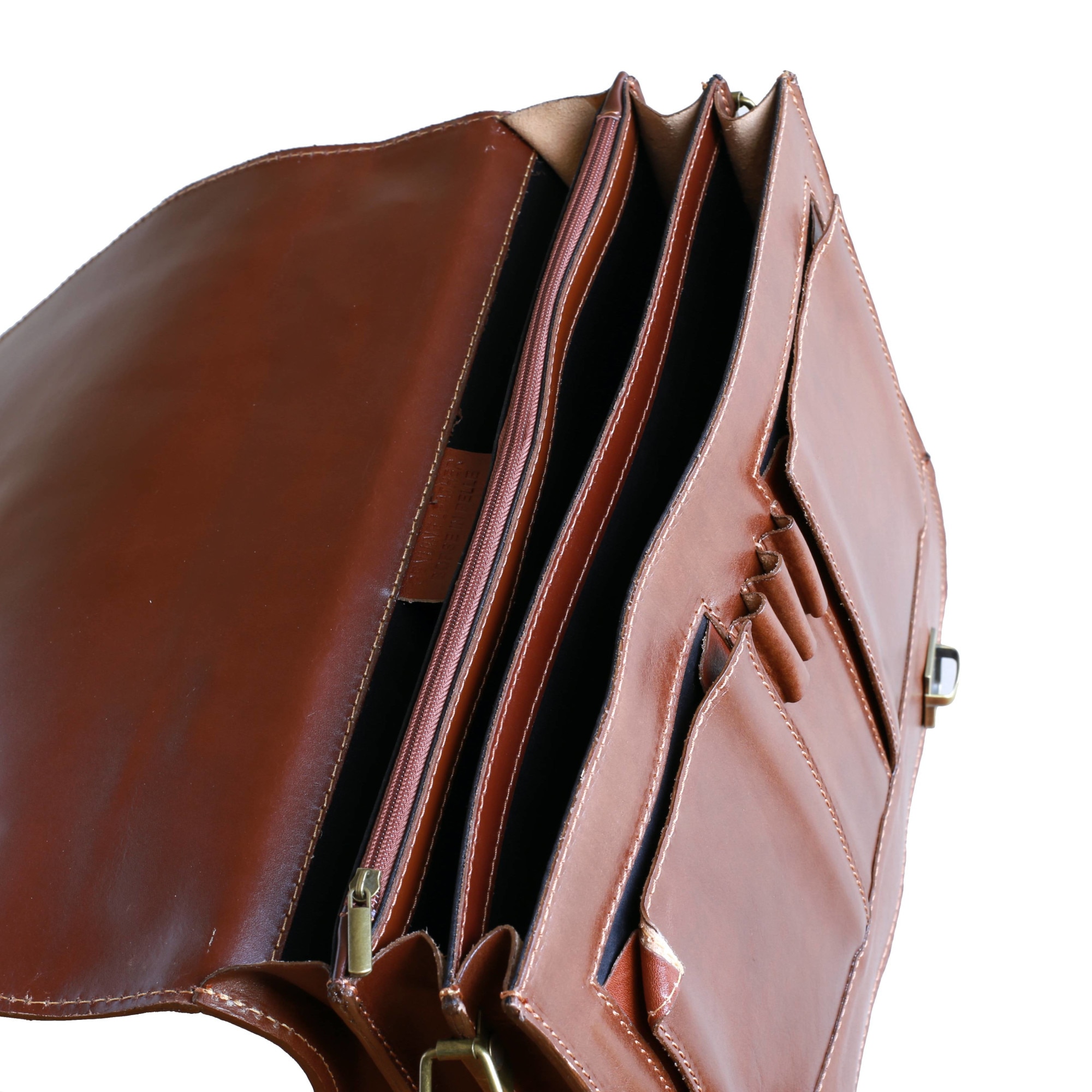 Geanta port laptop din piele naturala, coniac, LLS112A - eMAG.ro