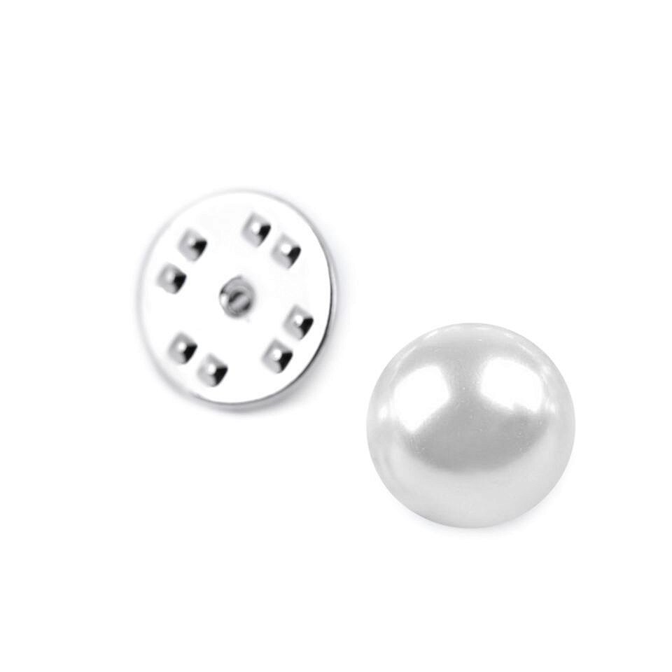 Brosa perla, inchizatoare decorativa 1 cm Alba - eMAG.ro