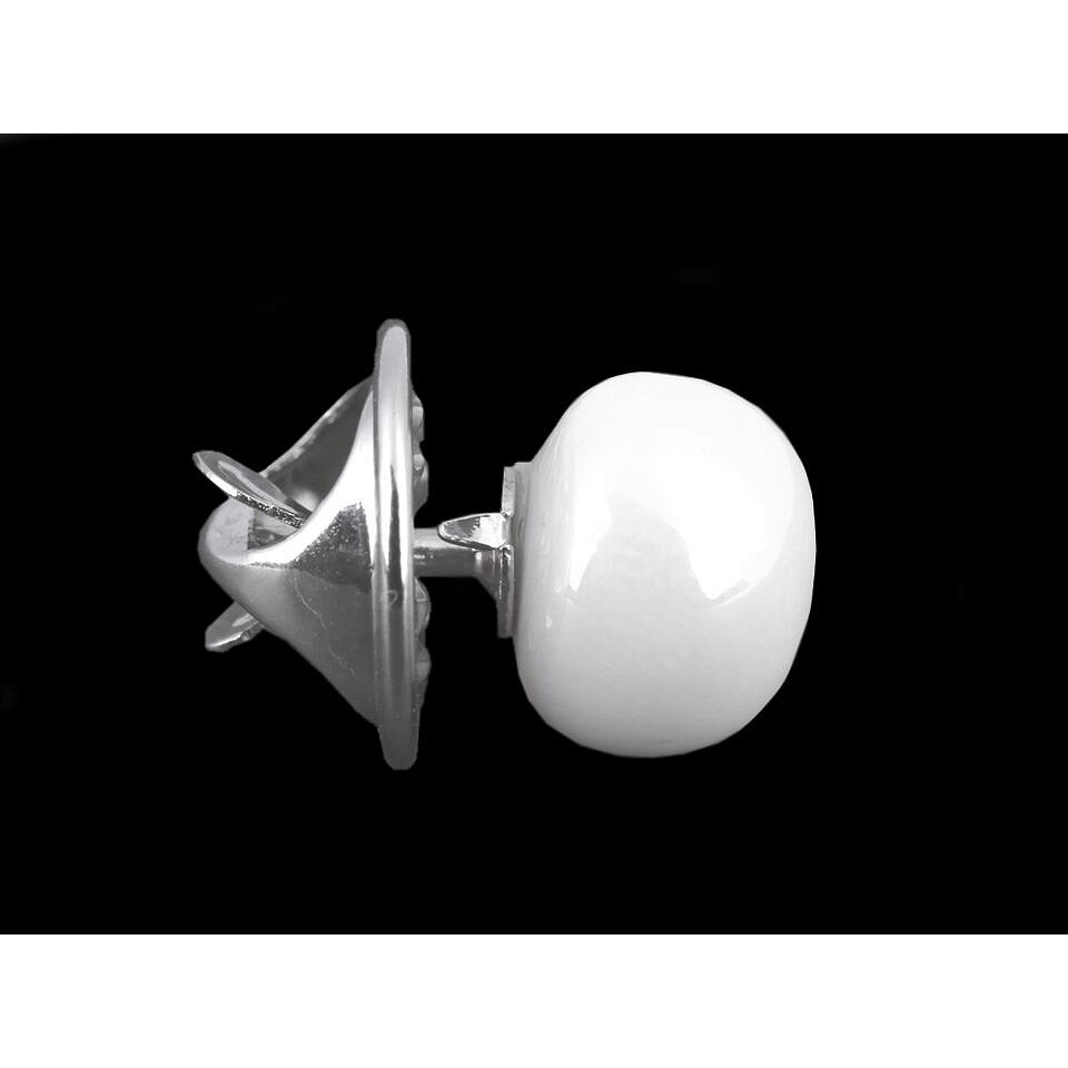 Brosa perla, inchizatoare decorativa 1 cm Alba - eMAG.ro