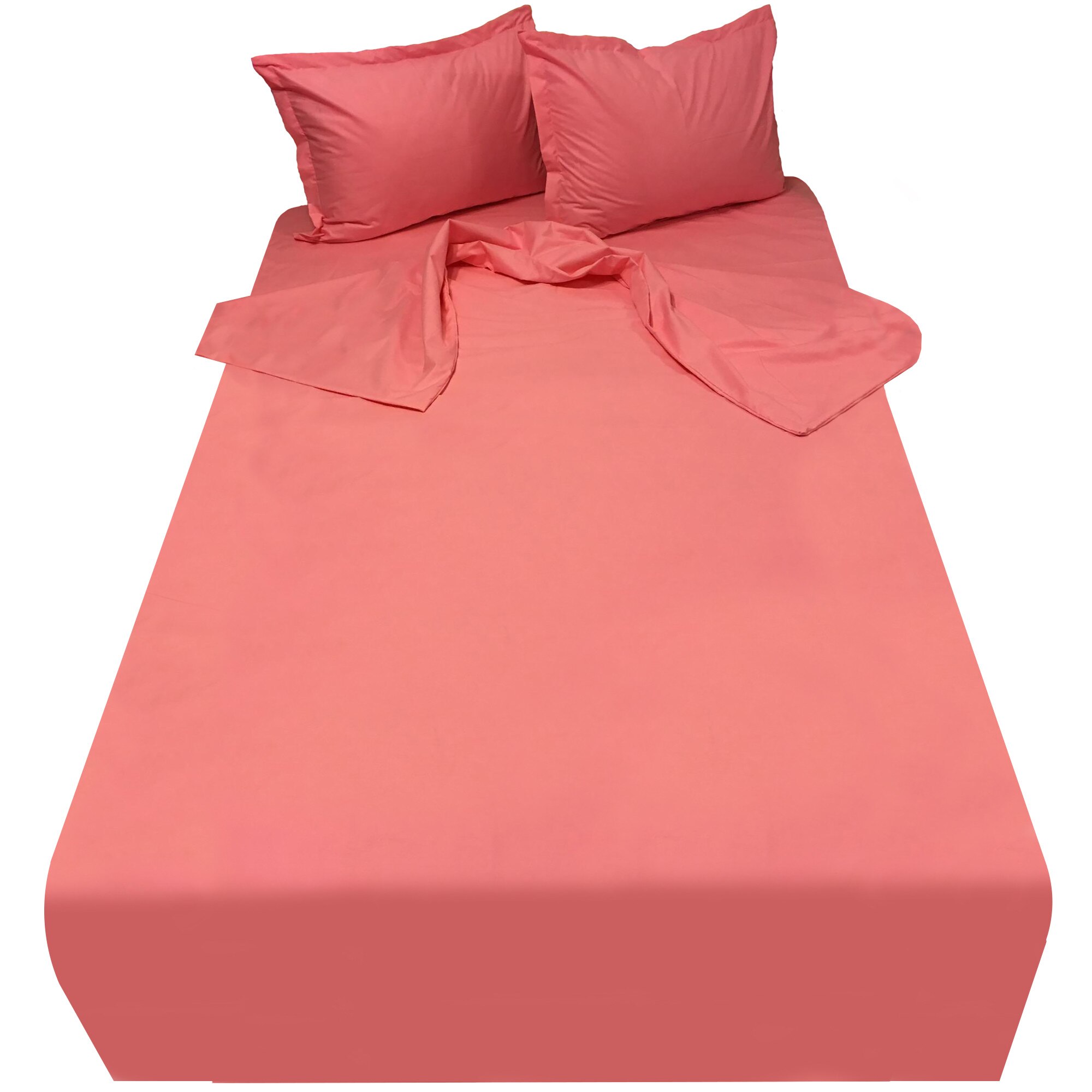 Cearceaf roz 140x240cm, pat single, pentru saltea de 90cm, "Monocrom ...