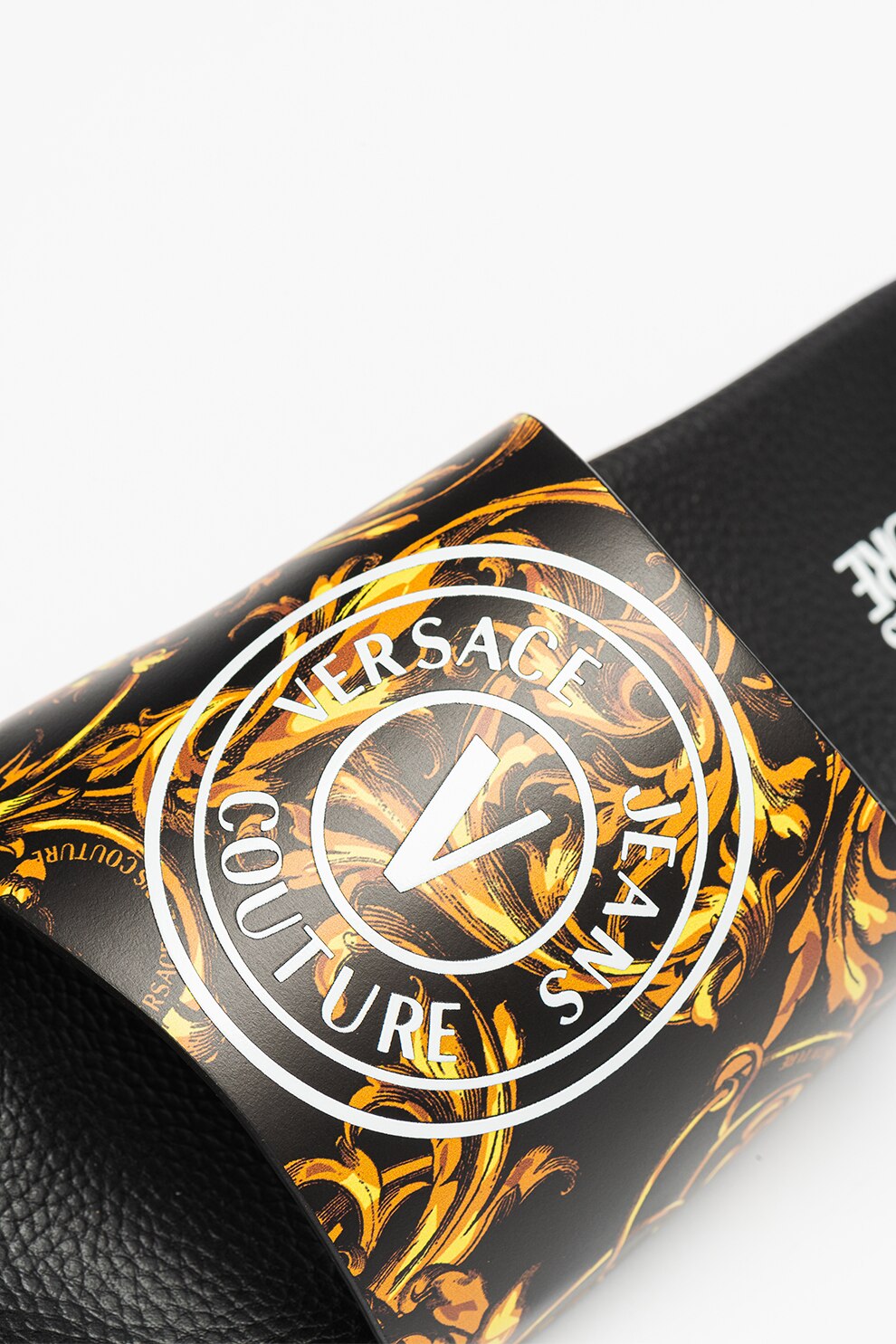 Versace Jeans Couture, Papuci cu model logo, Galben, Negru, 40 - eMAG.ro