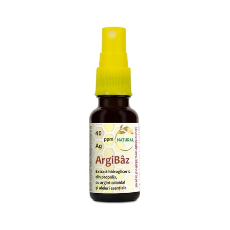 Spray oral, cu propolis, argint coloidal si uleiuri esentiale, ArgiBaz ...