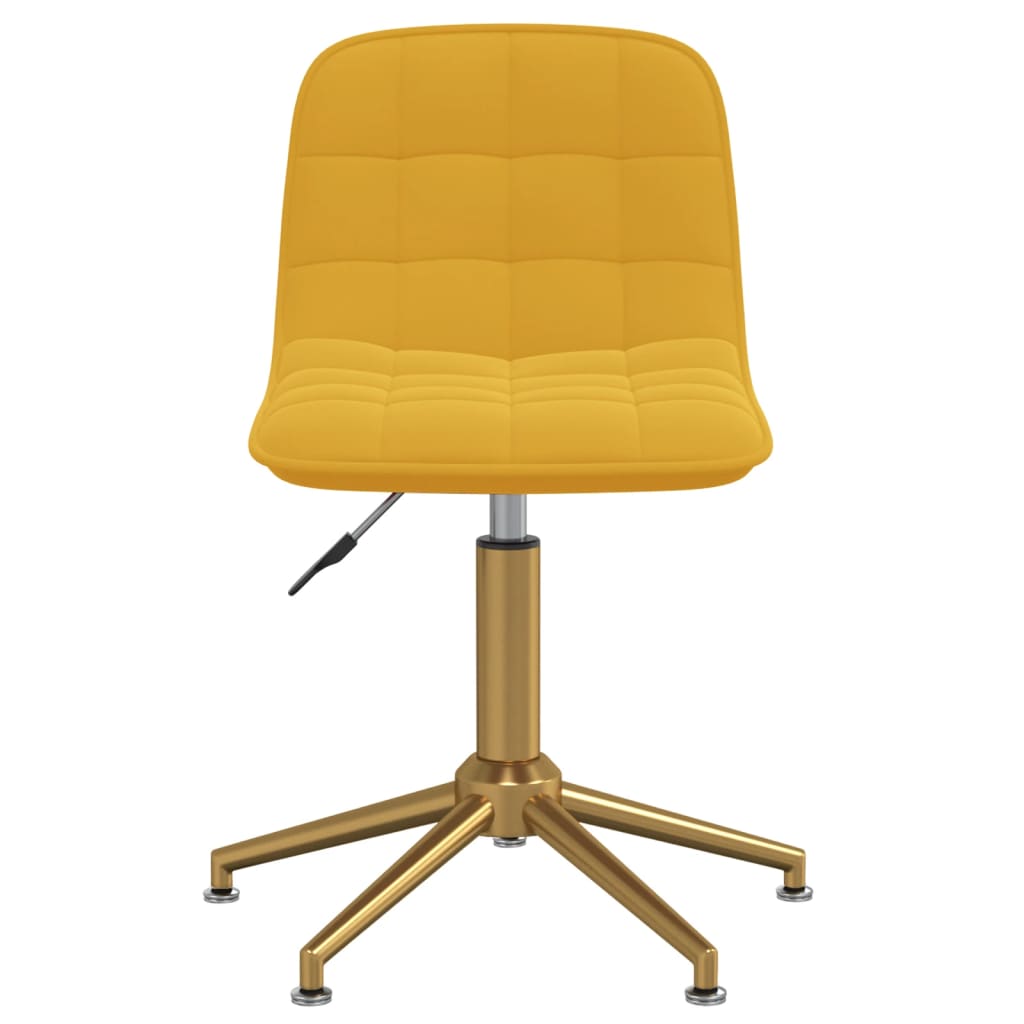 Set Scaune de masa pivotante, 4 buc., galben mustar, catifea, structura ...