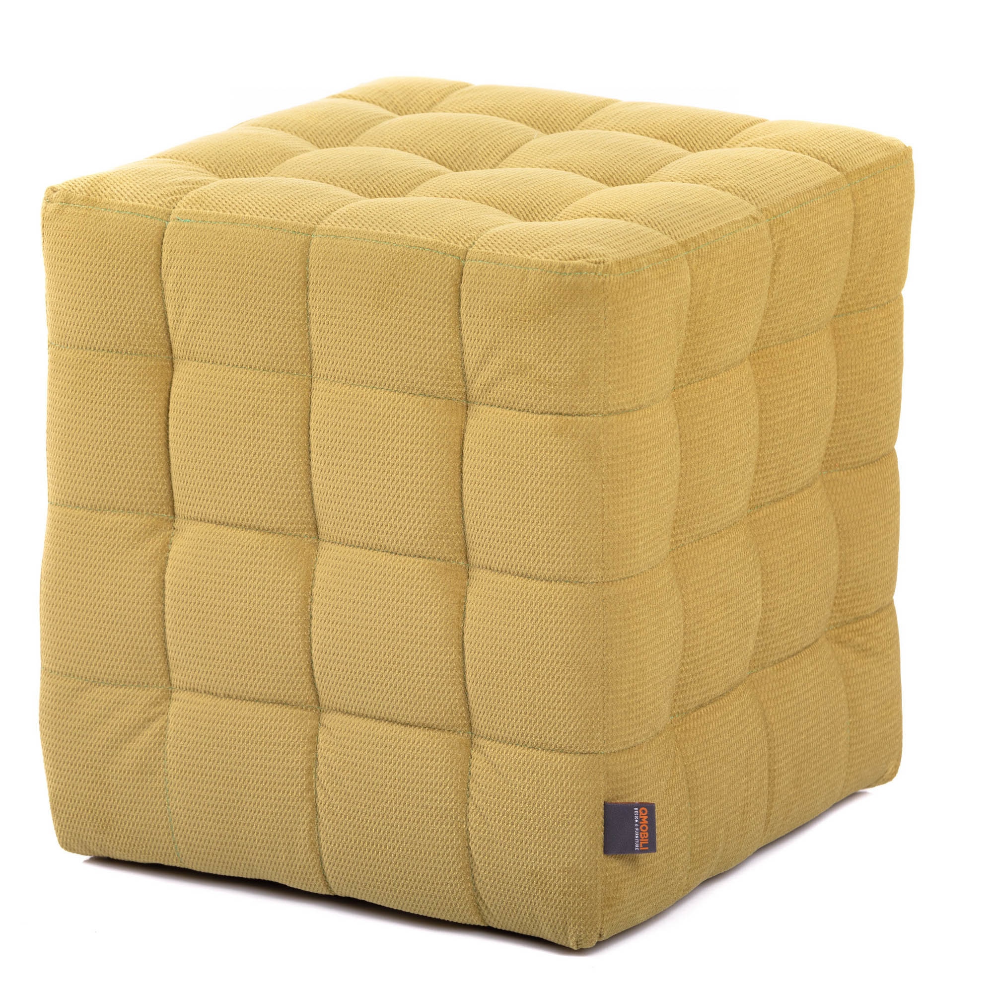 Taburet QMOBILI Bump Verde deschis, stofa, tip cub - eMAG.ro