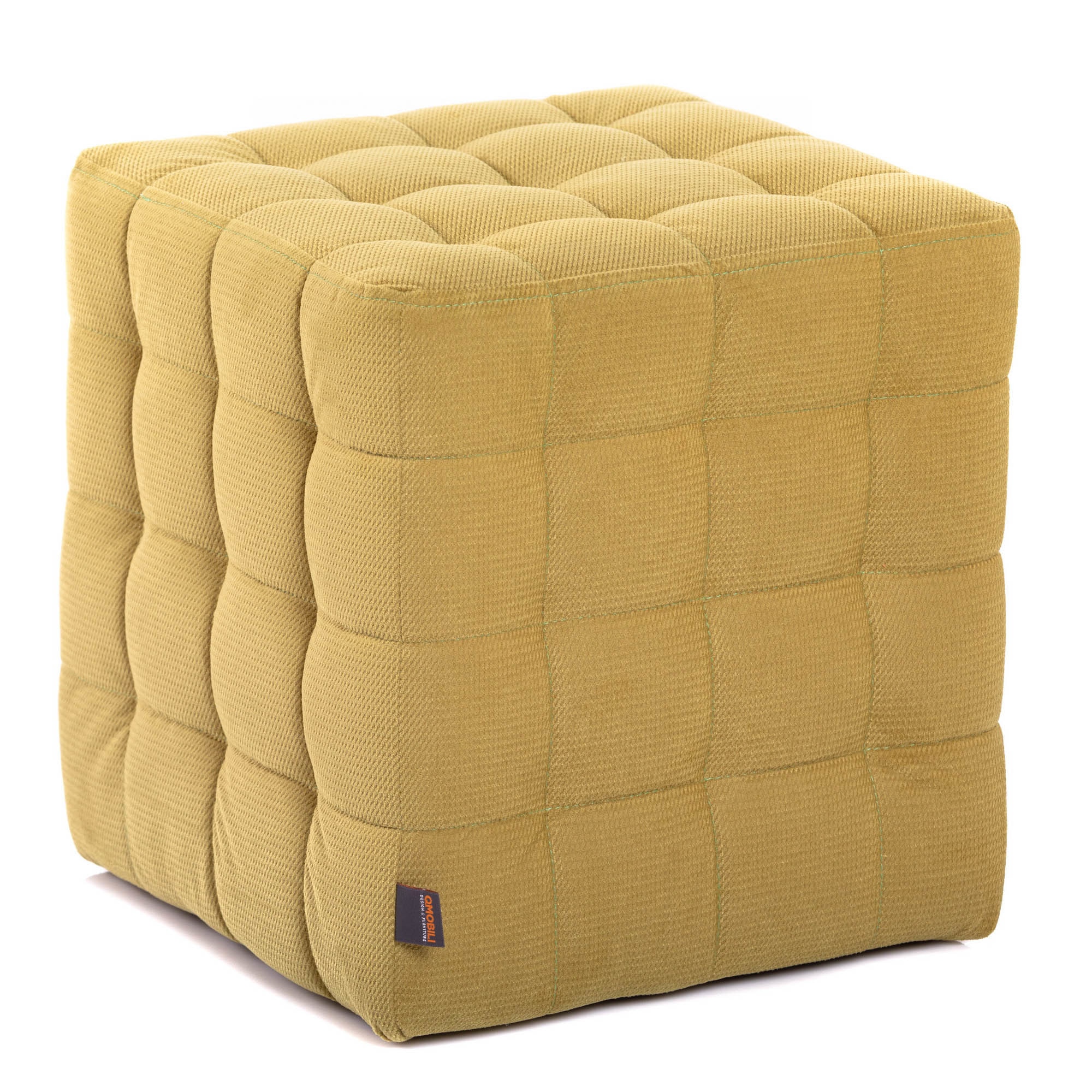 Taburet QMOBILI Bump Verde deschis, stofa, tip cub - eMAG.ro