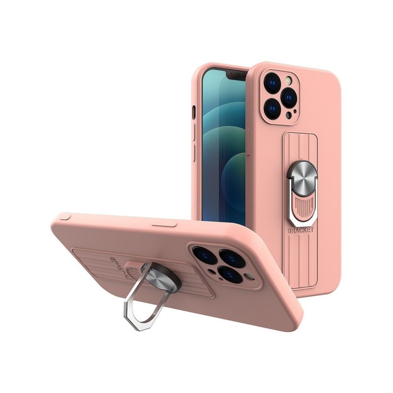 Течен заден капак Upzz Ring, съвместим с iPhone 13 Pro, метална опора ...