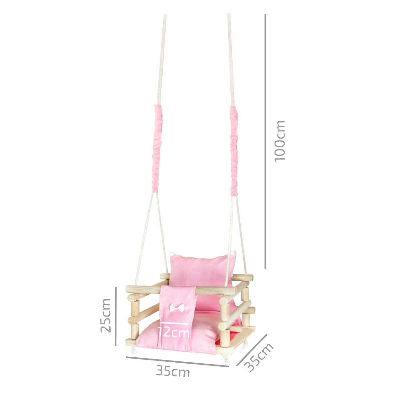 Leagan din lemn 3in1 pentru copii roz pentru gradina casei - eMAG.ro