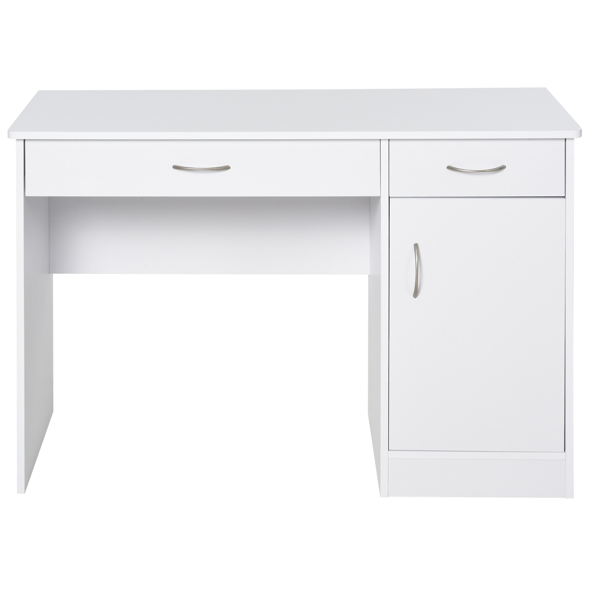 Birou cu 2 sertare Homcom, PAL, 111x48x75.8cm, Alb - eMAG.ro