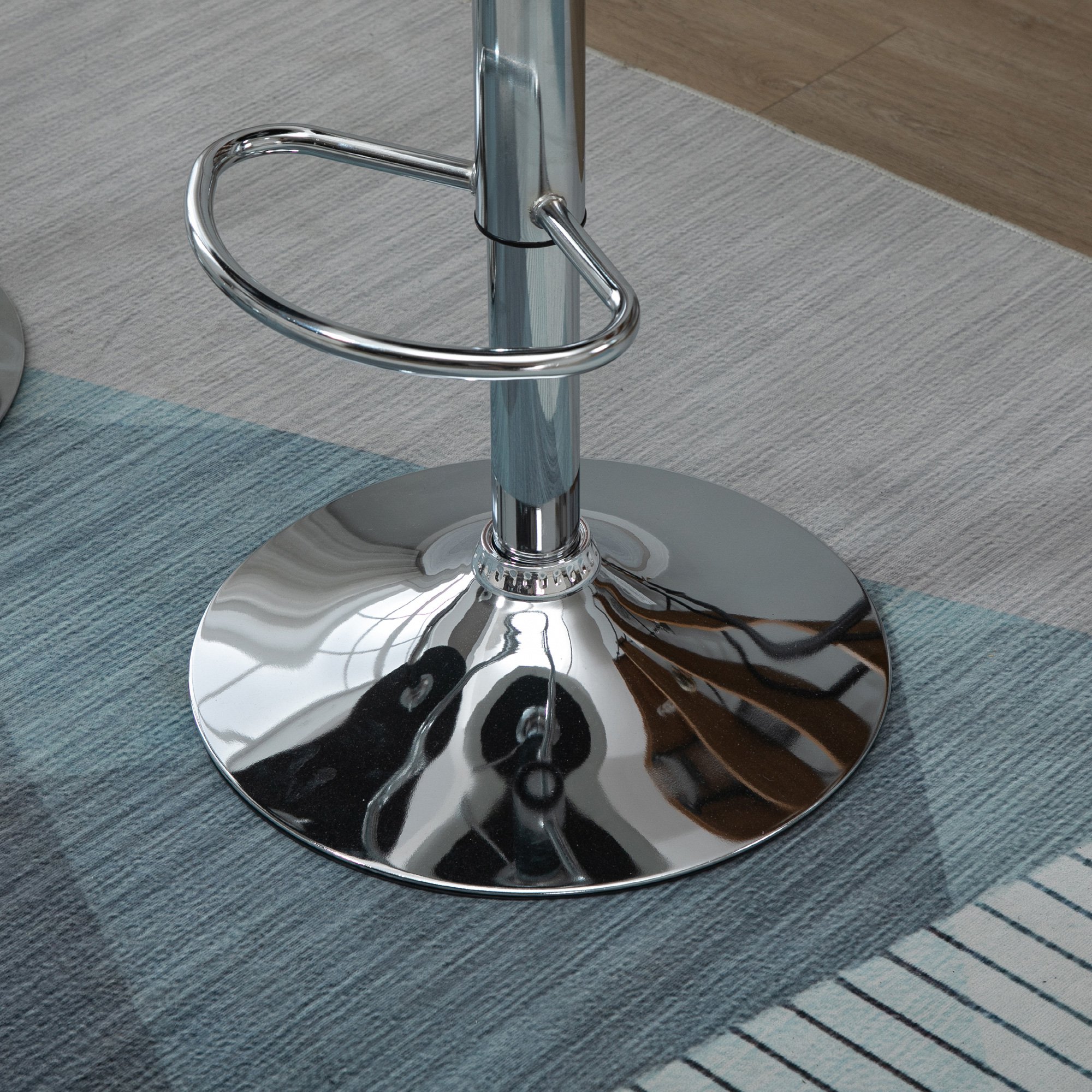 Set 2 scaune de bar Homcom, Rotative, Inaltime ajustabila, Piele ...