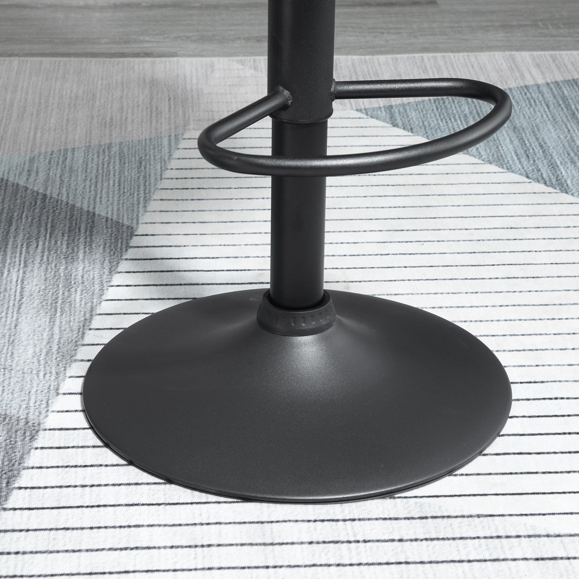 Set 2 scaune de bar Homcom, Rotative, Inaltime ajustabila, Poliester ...