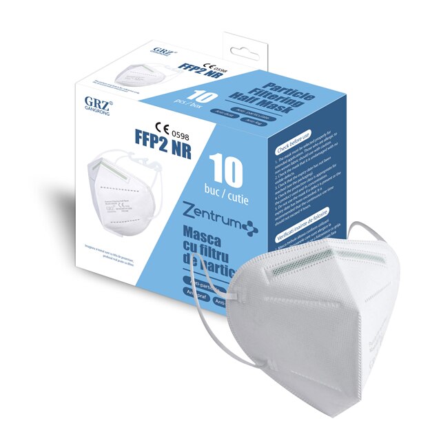 Set 10 buc Masca protectie faciala, FFP2, 5 straturi, ambalate individual, Alba - eMAG.ro