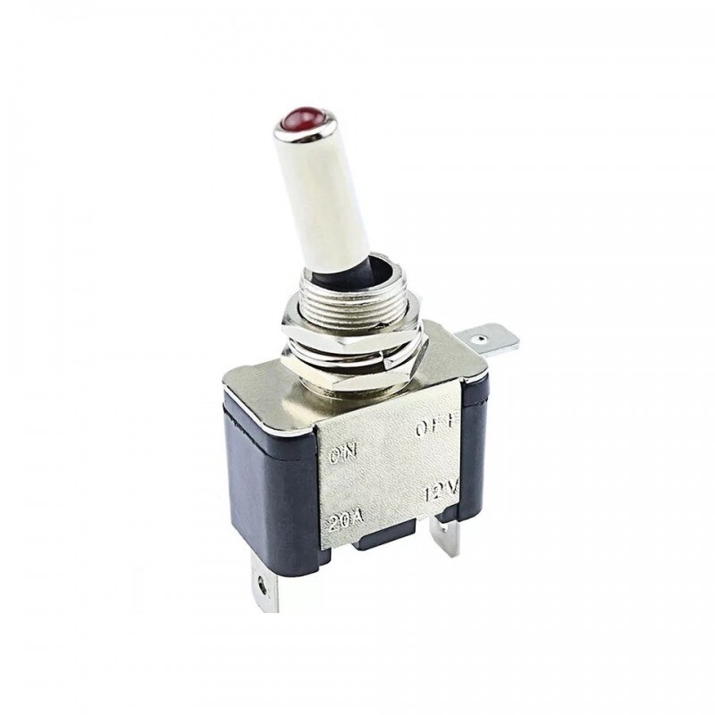 Comutator metalic auto - ON si OFF, led rosu, capac plastic negru - eMAG.ro