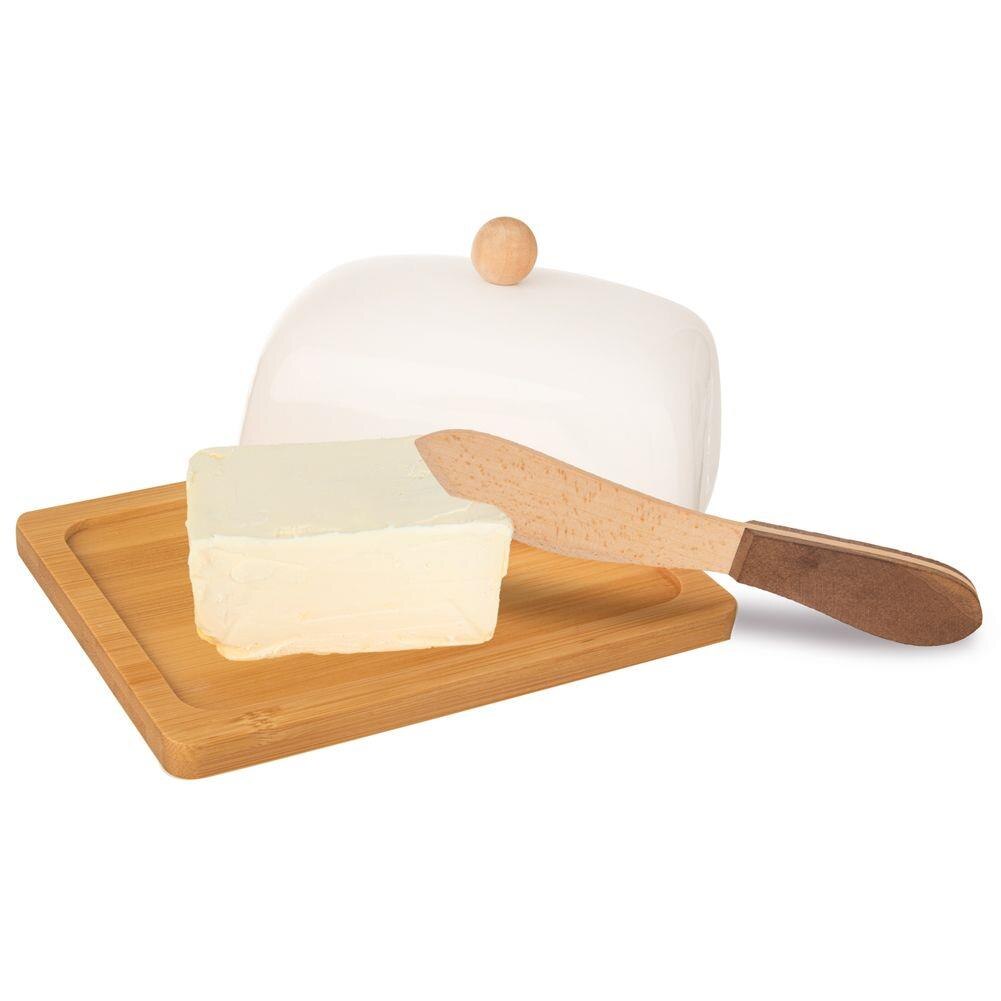 Cutit din lemn pentru unt, Orion, 19 cm, Lemn, Bej - eMAG.ro