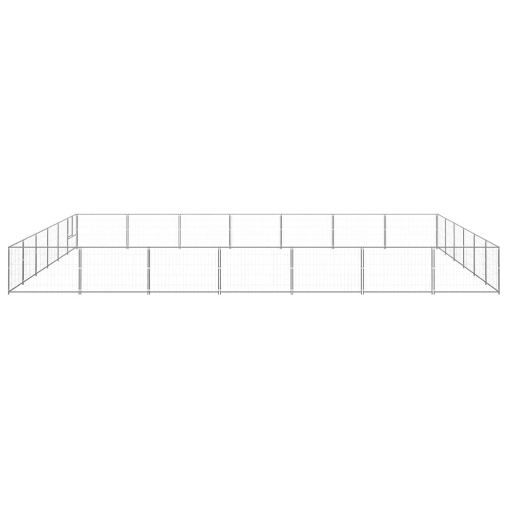 Padoc pentru caini, argintiu, 42 m², otel, Robust si Modern, MOBILA1767 ...