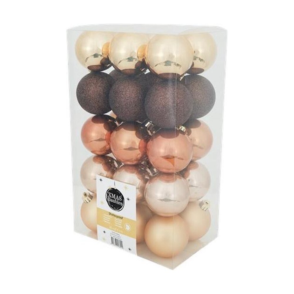 Комплект 30 коледни топки за елхата с диаметър 6 см златни - eMAG.bg