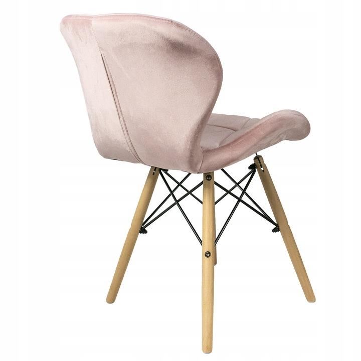 Scaun stil scandinav, velur, roz deschis, 46x50x73 cm - eMAG.ro