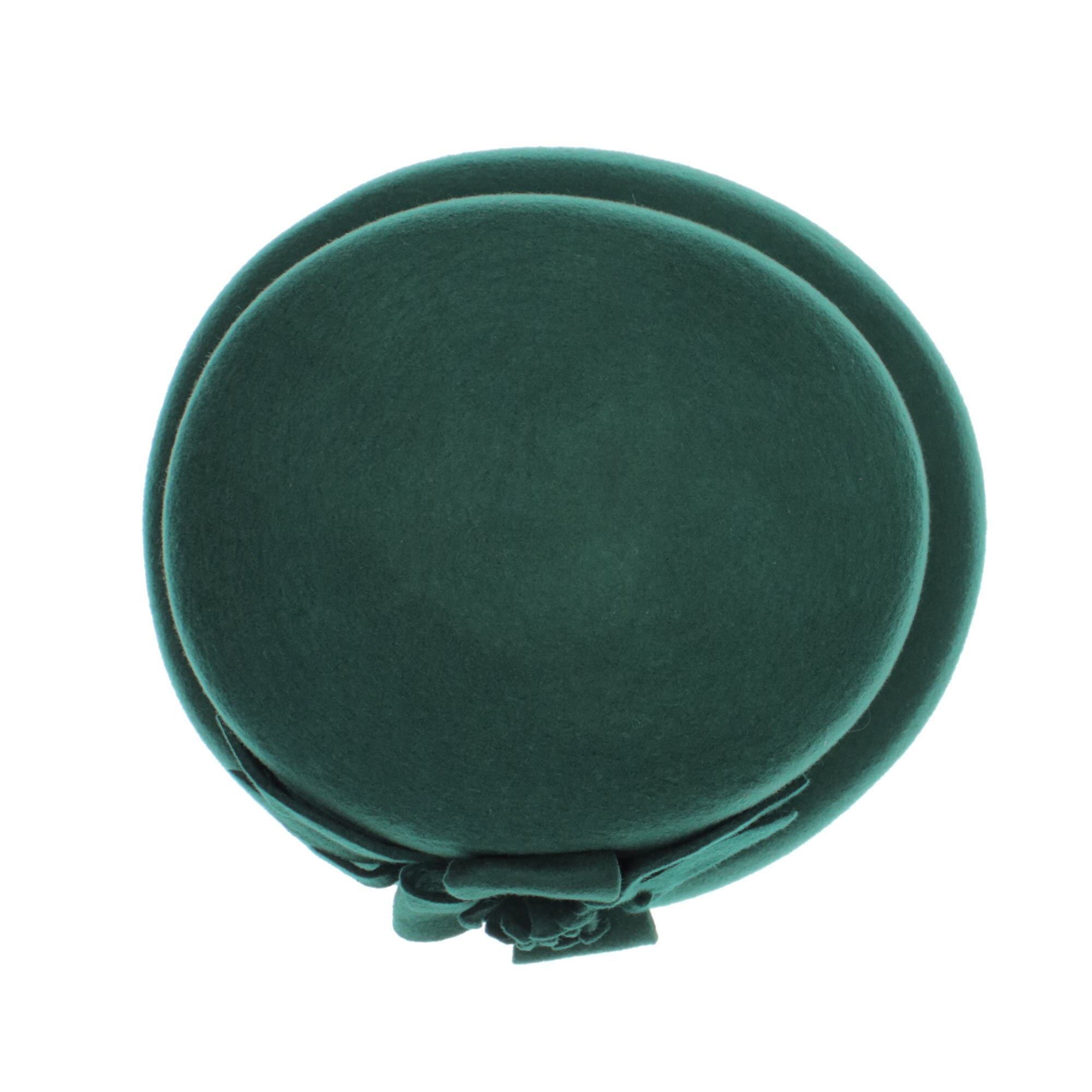 Toca dama, din 100% lana fetru, Buticcochet, Verde cu floare, marime 56 ...