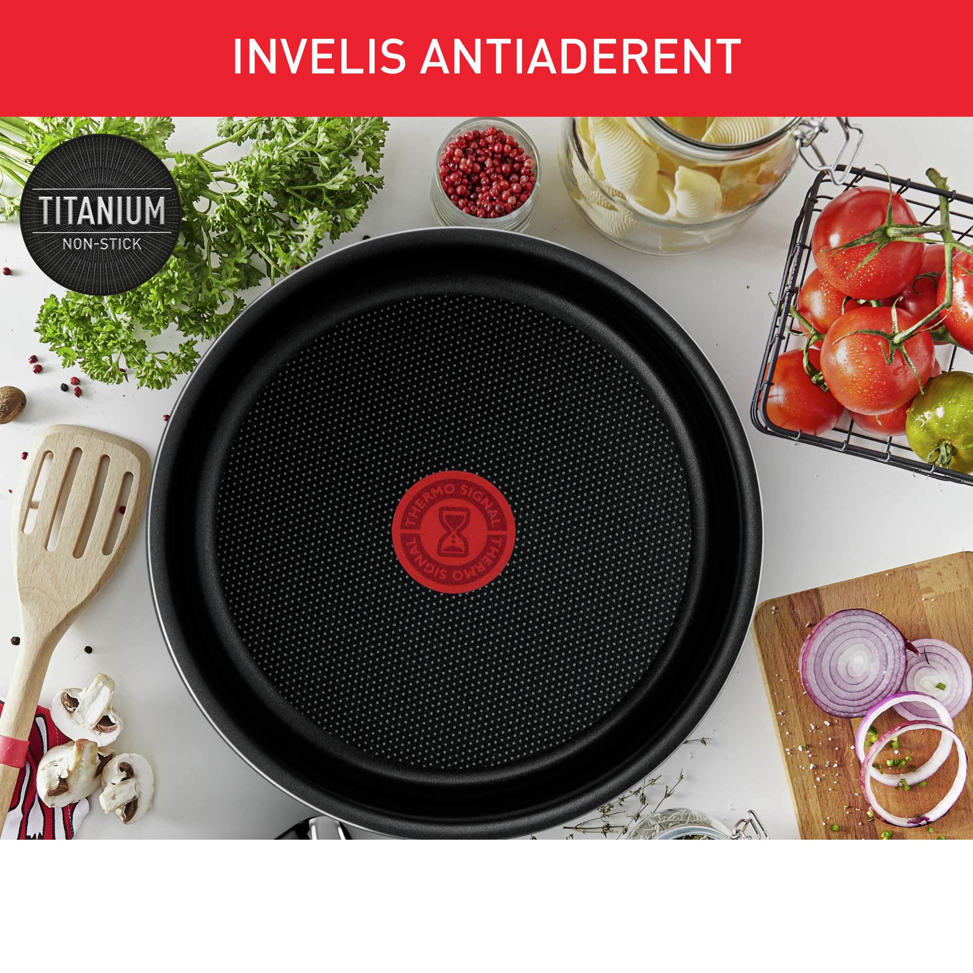 Set 10 piese TEFAL Ingenio Easy Cook & Clean L1539053, maner detasabil ...