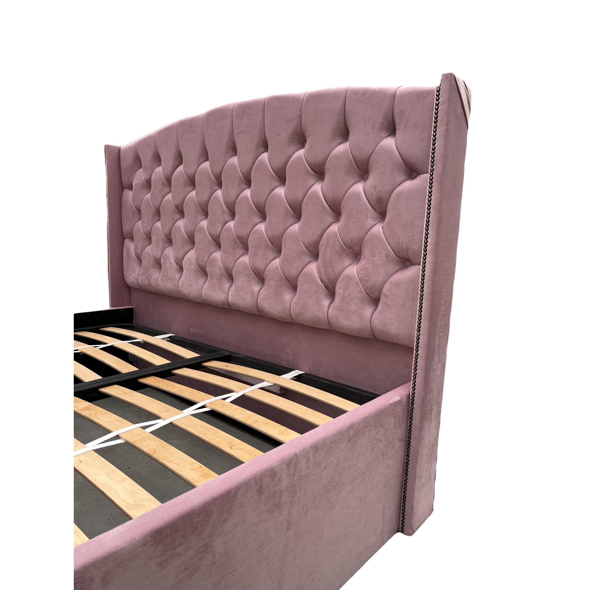 Pat Tokyo dublu cu somiera si spatiu de depozitare, roz ,140x200 cm ...