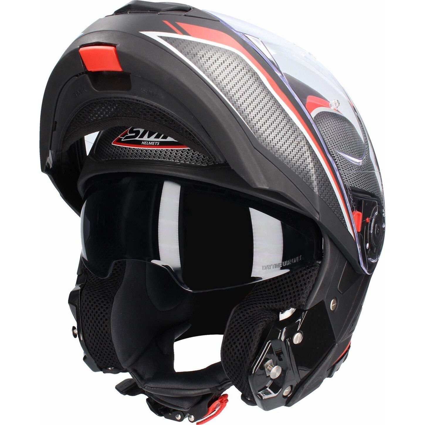 Smk Glide Kyren Сгъваема мотоциклетна каска черна/червена M - eMAG.bg