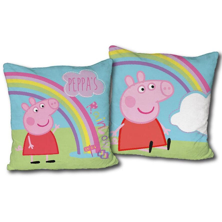 Възглавница Peppa Pig Rainbow, 40x40 см, Многоцветна - eMAG.bg
