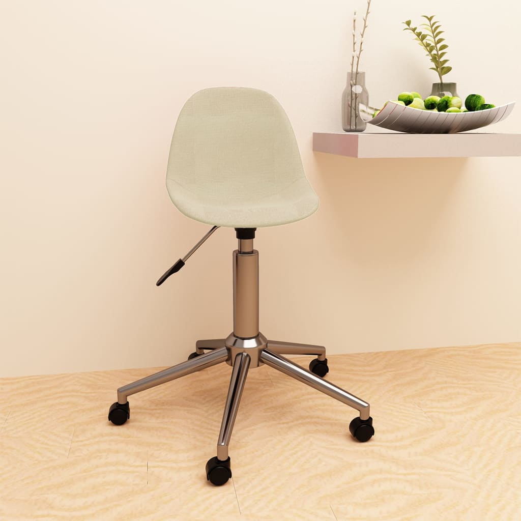 Scaun de birou pivotant, crem, material textil, design elegant 3702 ...