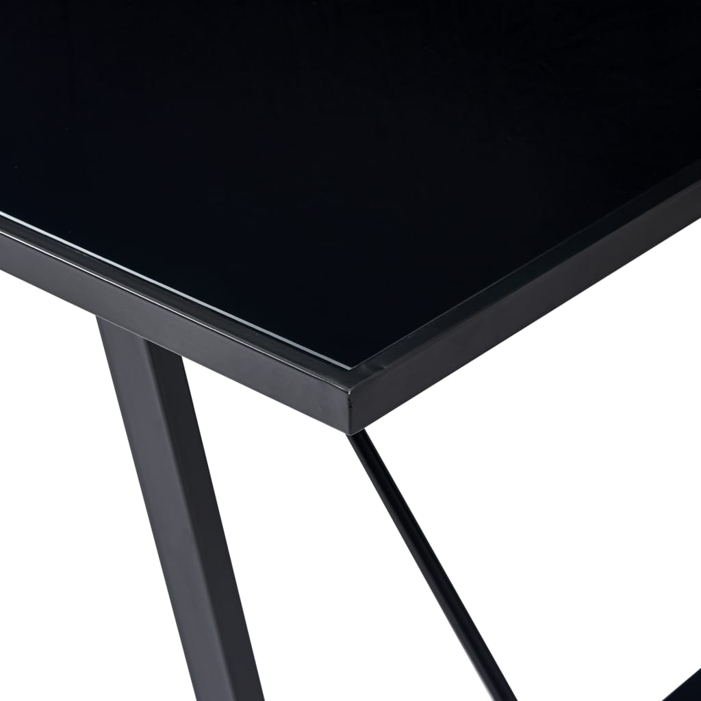 Masa de bucatarie Modern, negru, 160 x 80 x 75 cm, sticla securizata ...