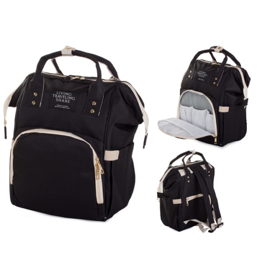 Geanta de maternitate VG, Impermeabila, cu compartiment termic, Negru ...