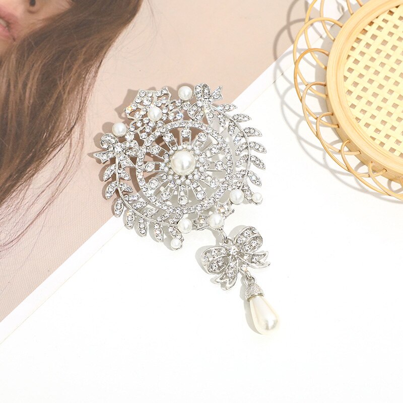 OEM Vízcsepp bross, Crystal Corsage, ezüst - eMAG.hu