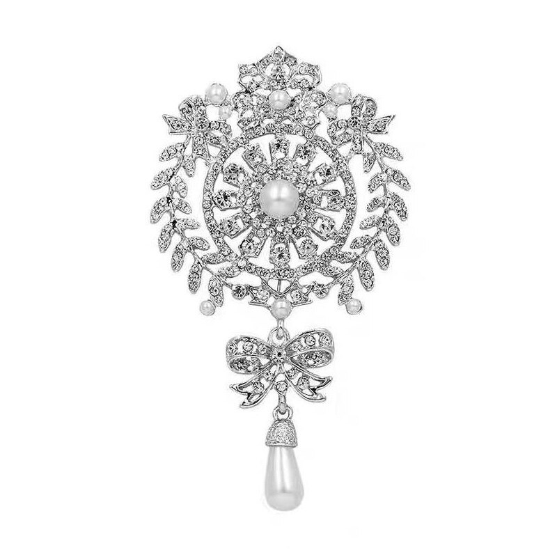 OEM Vízcsepp bross, Crystal Corsage, ezüst - eMAG.hu