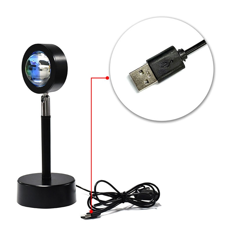 Lampa cu Lupa Proiectie MRG M671, USB, rotire 180 grade, Apus de Soare ...