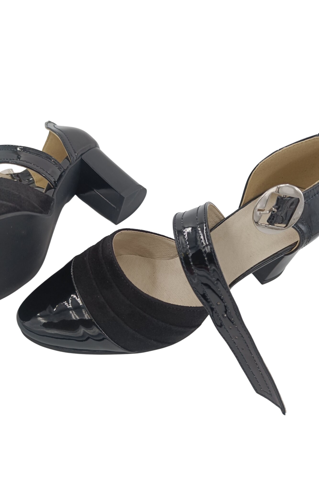 Pantofi sanda dama, SandAli, piele naturala lacuit, camoscio - eMAG.ro
