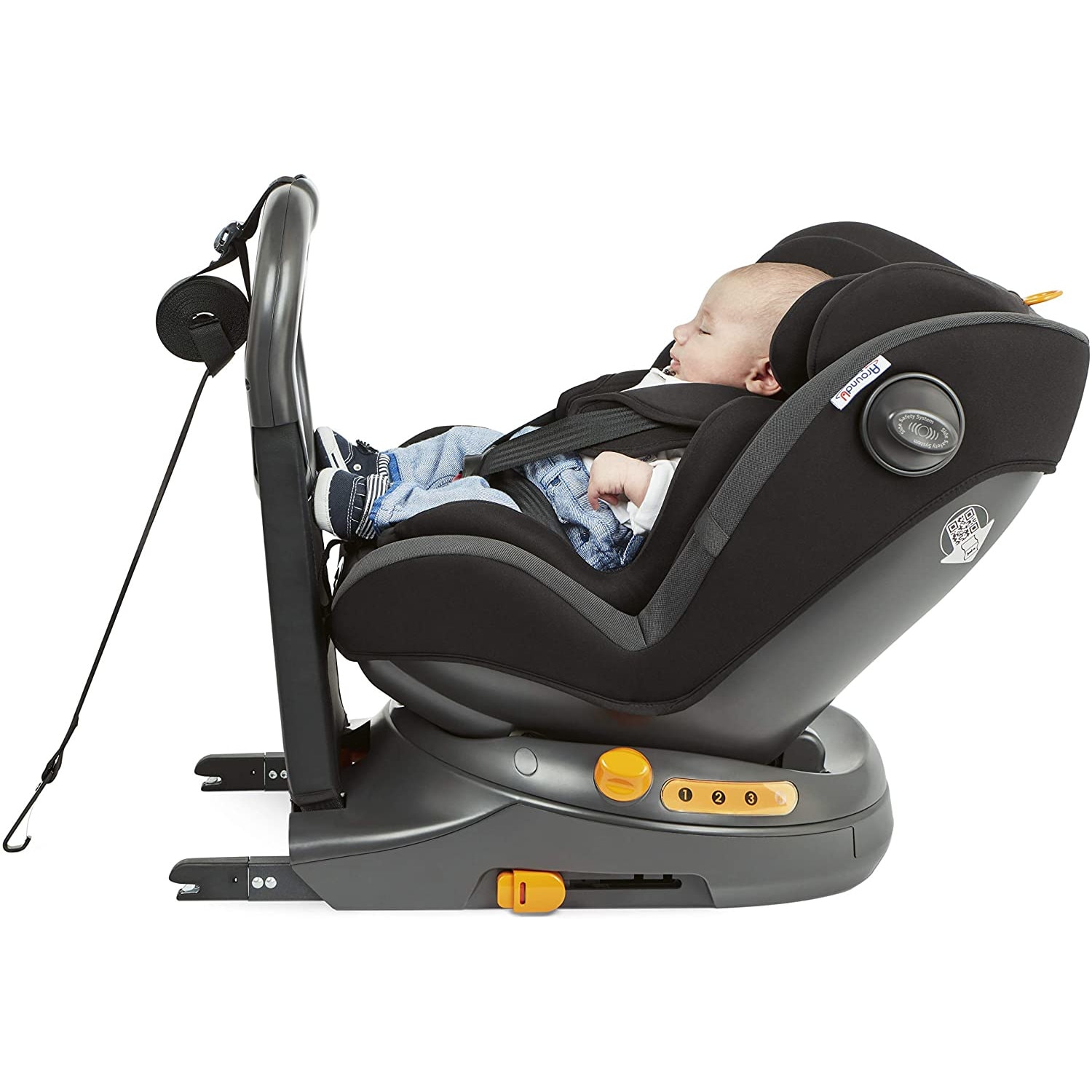 Scaun auto rotativ 360 Chicco AroundU iSize, Isofix, JetBlack, 0-18kg ...