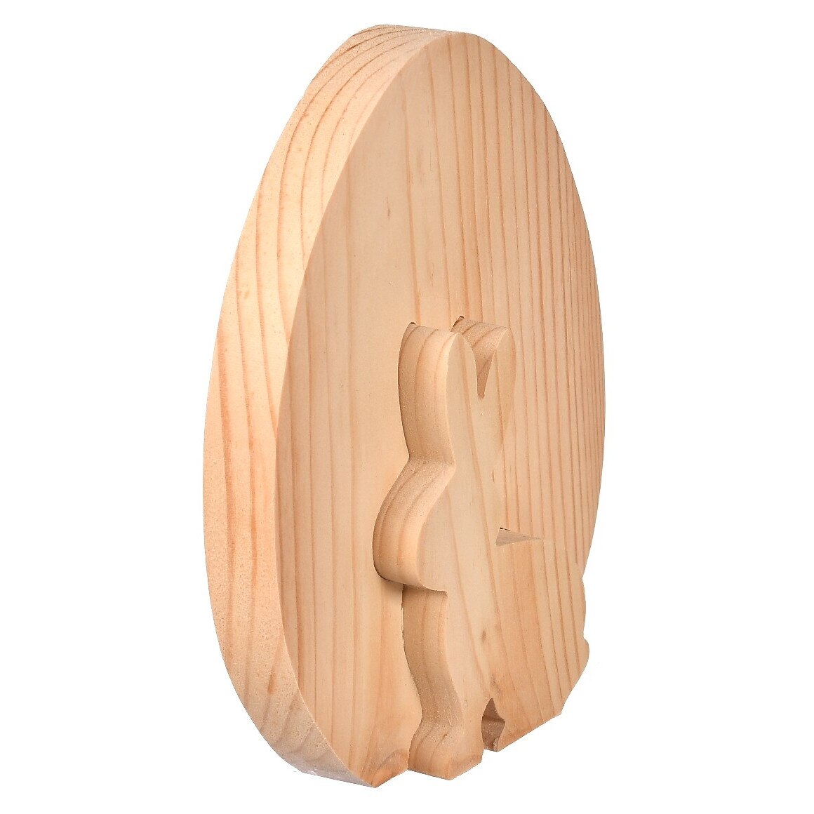 Decoratiune iepure de paste, Lemn, 16x13x2 cm, Bej - eMAG.ro