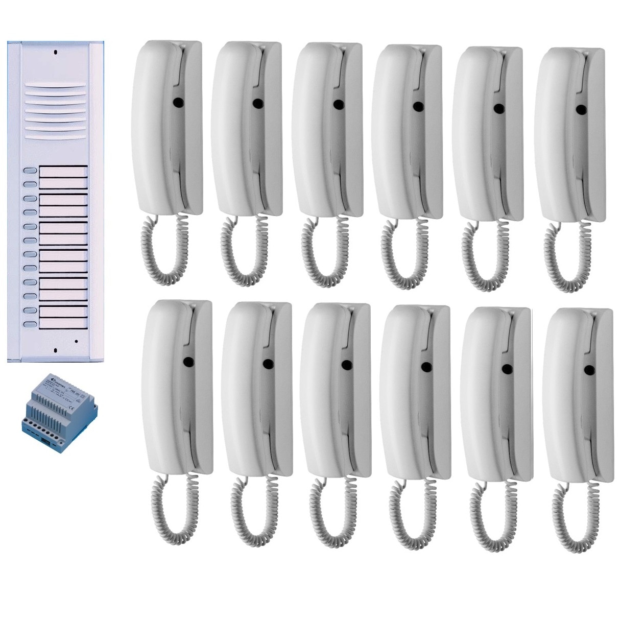 Kit interfon audio, Farfisa, pentru 12 familii, tip telefon intern ...