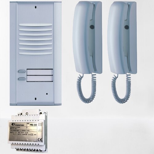 Kit interfon audio, Farfisa, pentru 2 familii, tip telefon intern ...