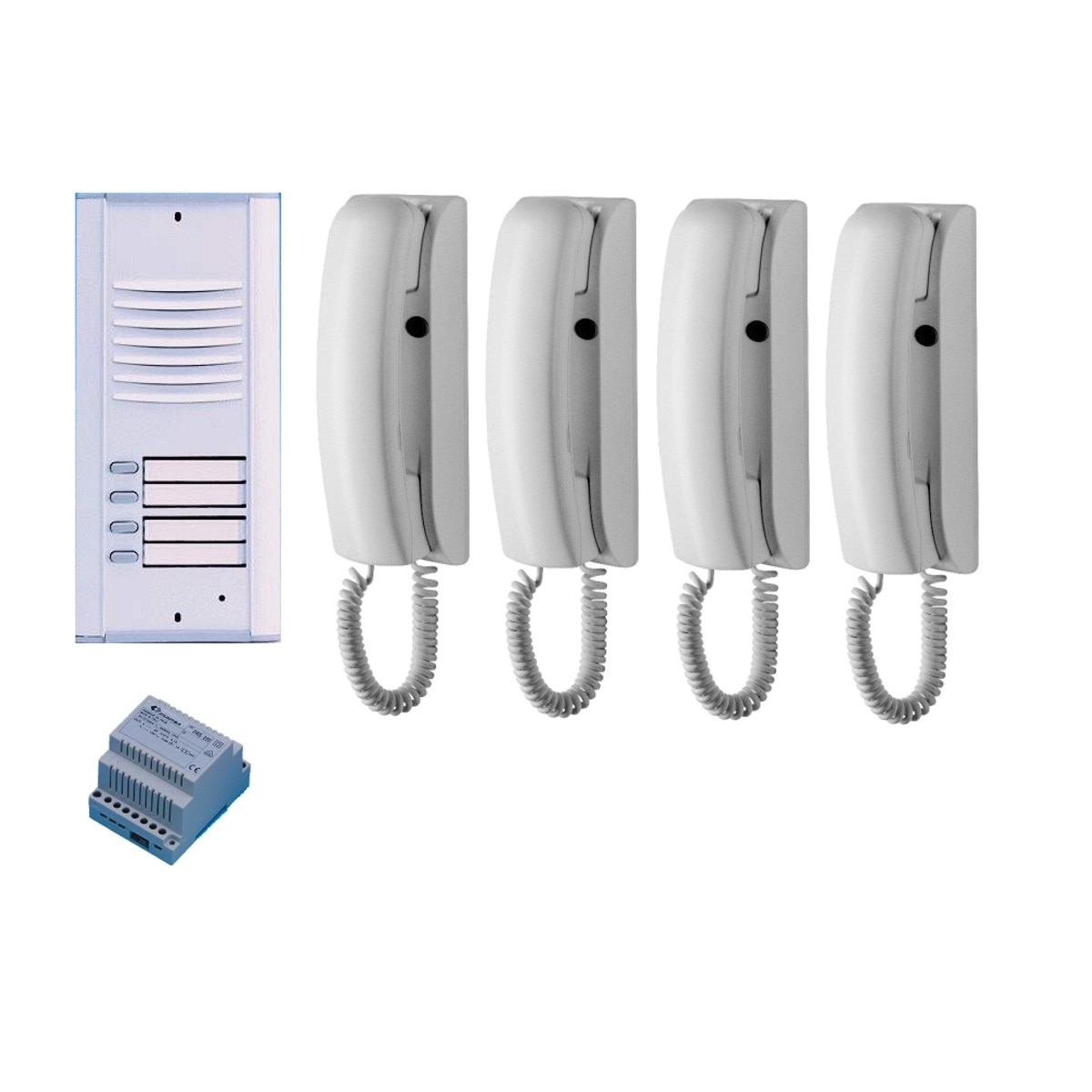 Kit interfon audio, Farfisa, pentru 4 familii, tip telefon intern ...