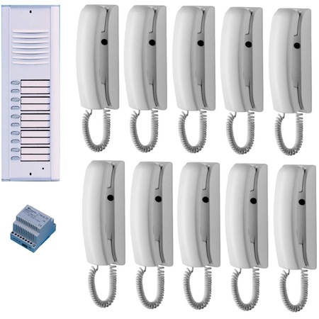 Kit interfon audio, Farfisa, pentru 10 familii, tip telefon intern ...