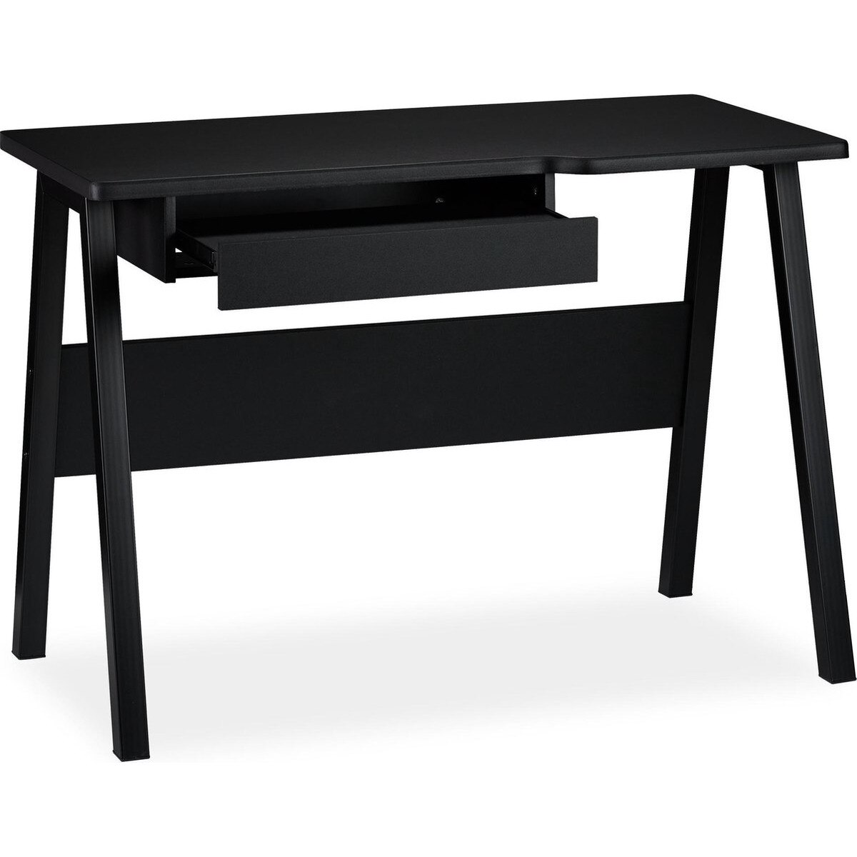 Birou Relaxdays pentru laptop/PC, cu sertar, 77.5x110x58 cm, negru ...