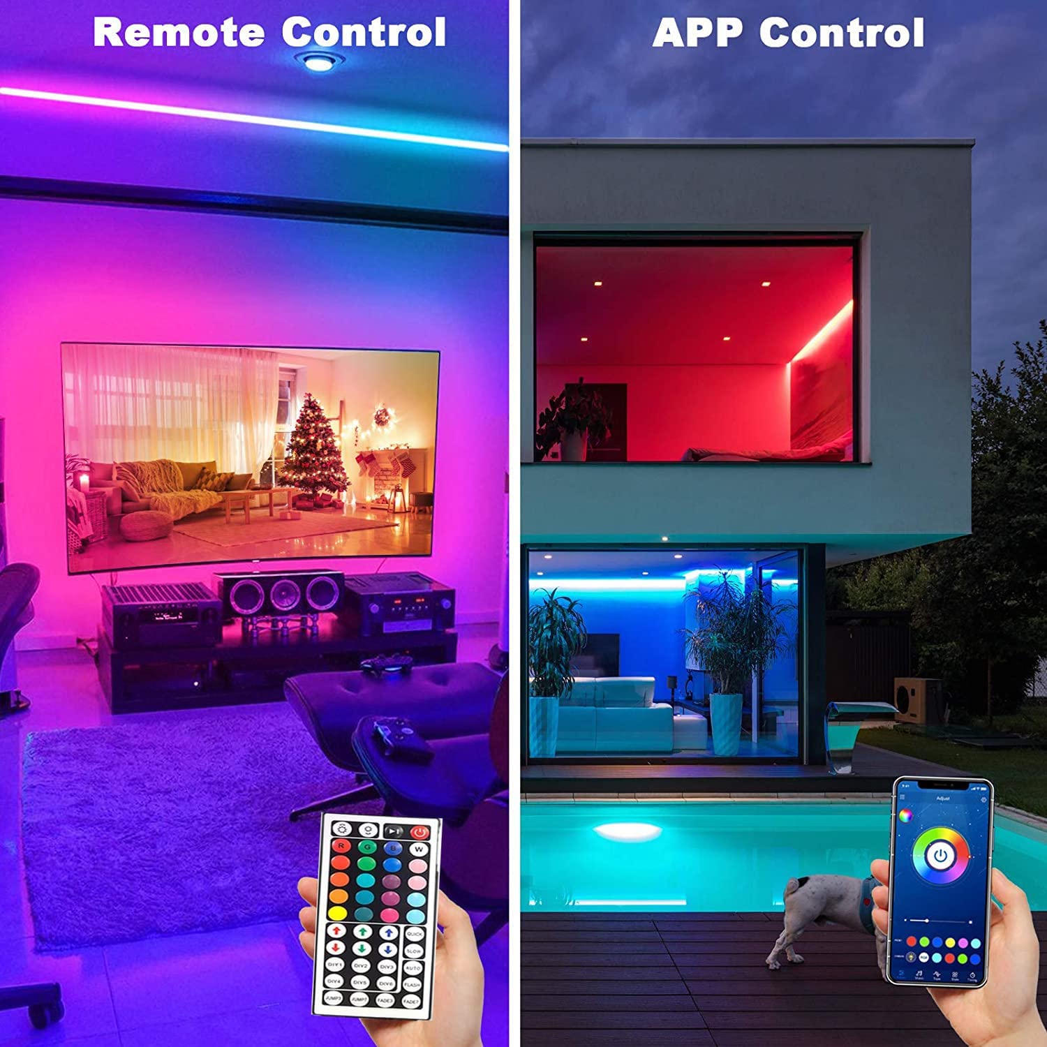 Set 2 benzi LED RGB, SIHOiSi, Bluetooth, Control aplicatie, WIFI, IR24 ...