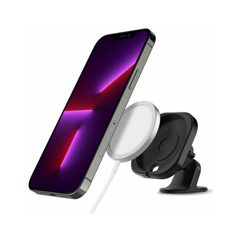 Suport Auto Spigen Magfit, Compatibil Magsafe, Montare Bord, Negru ...