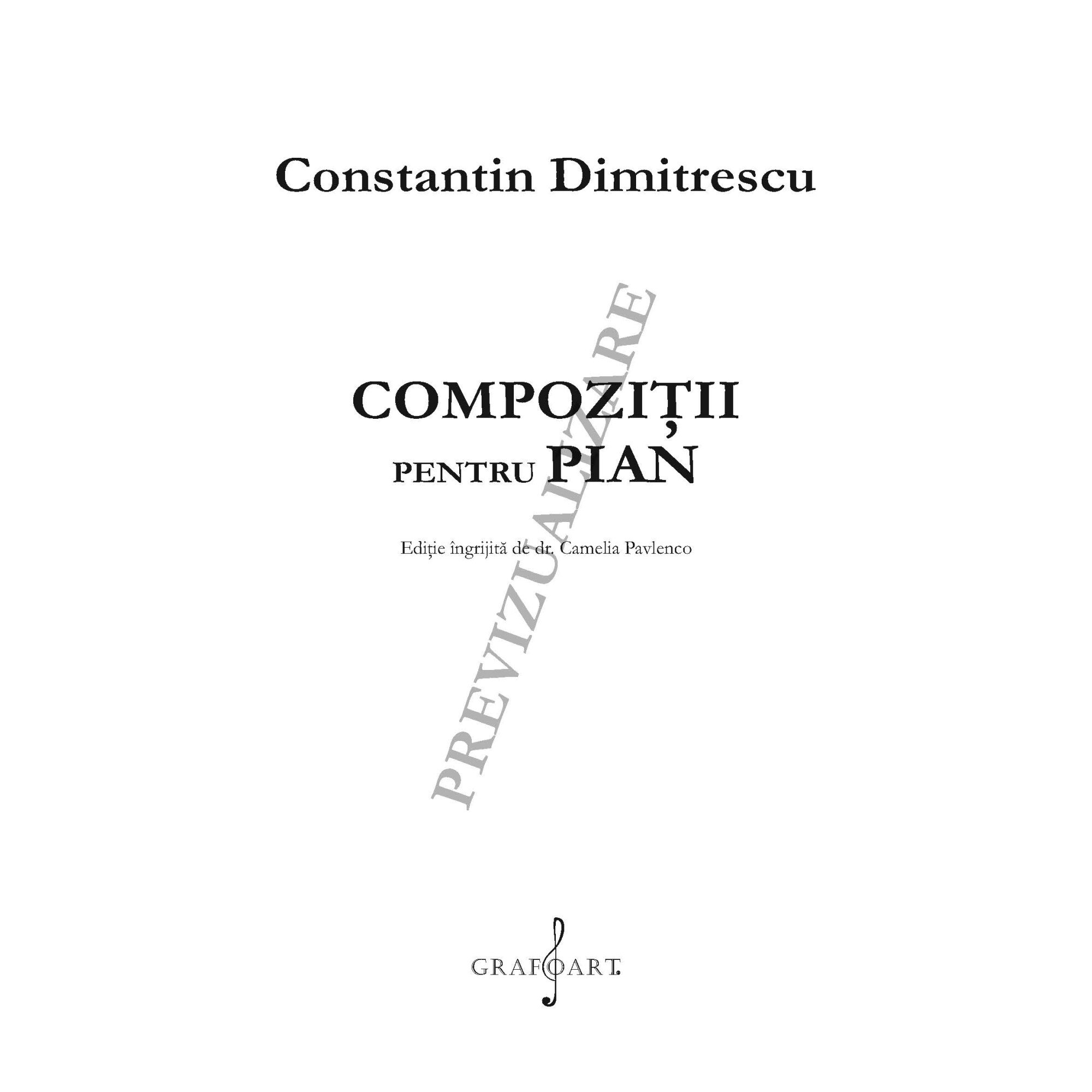 Compozitii pentru pian - Constantin Dimitrescu - eMAG.ro