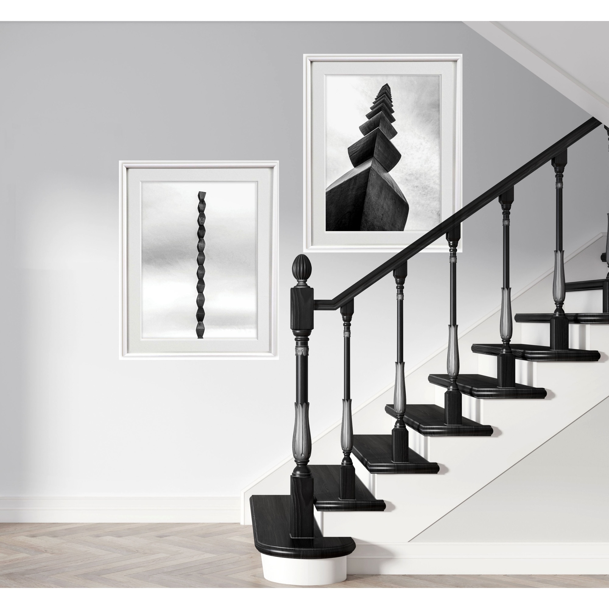 Set 2 tablouri inramate, Coloana infinitului Constantin Brancusi, 50 x ...