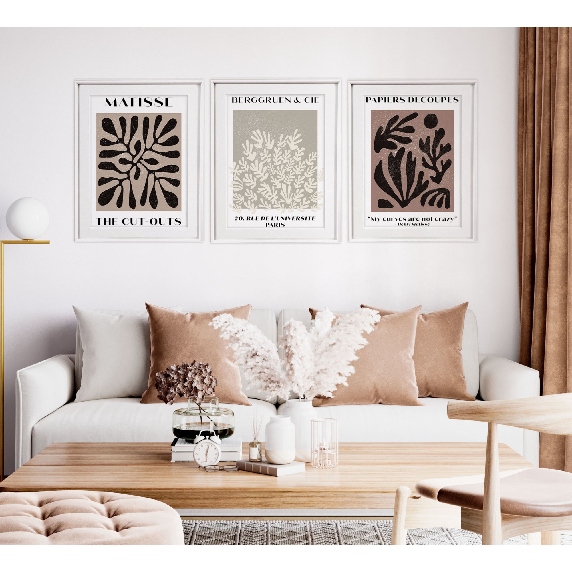 Set 3 tablouri inramate, Arta moderna, Matisse The Cut-Outs, 50 x 40 cm ...